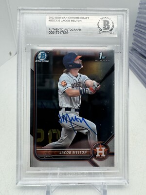 2022 Bowman Draft Jacob Melton 1st Chrome Signed BDC135 Beckett Slab ...