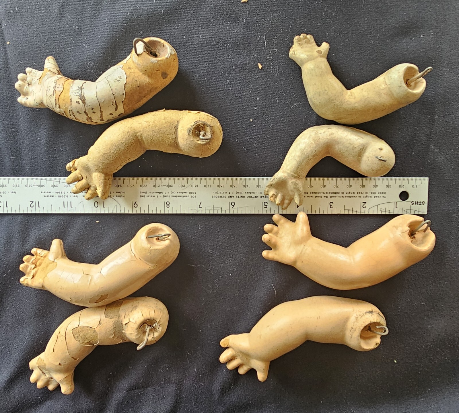Vintage Composition Doll Parts - Lot 44 - 4 pairs of ARMS | eBay