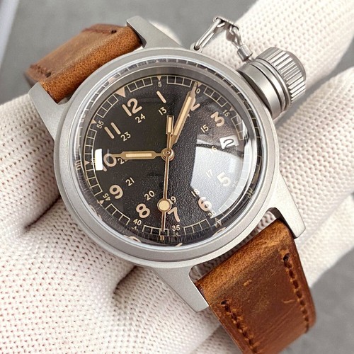 Black Dial 36mm Military Mechanical Frog Watch Men NH35 Domed Sapphire ...