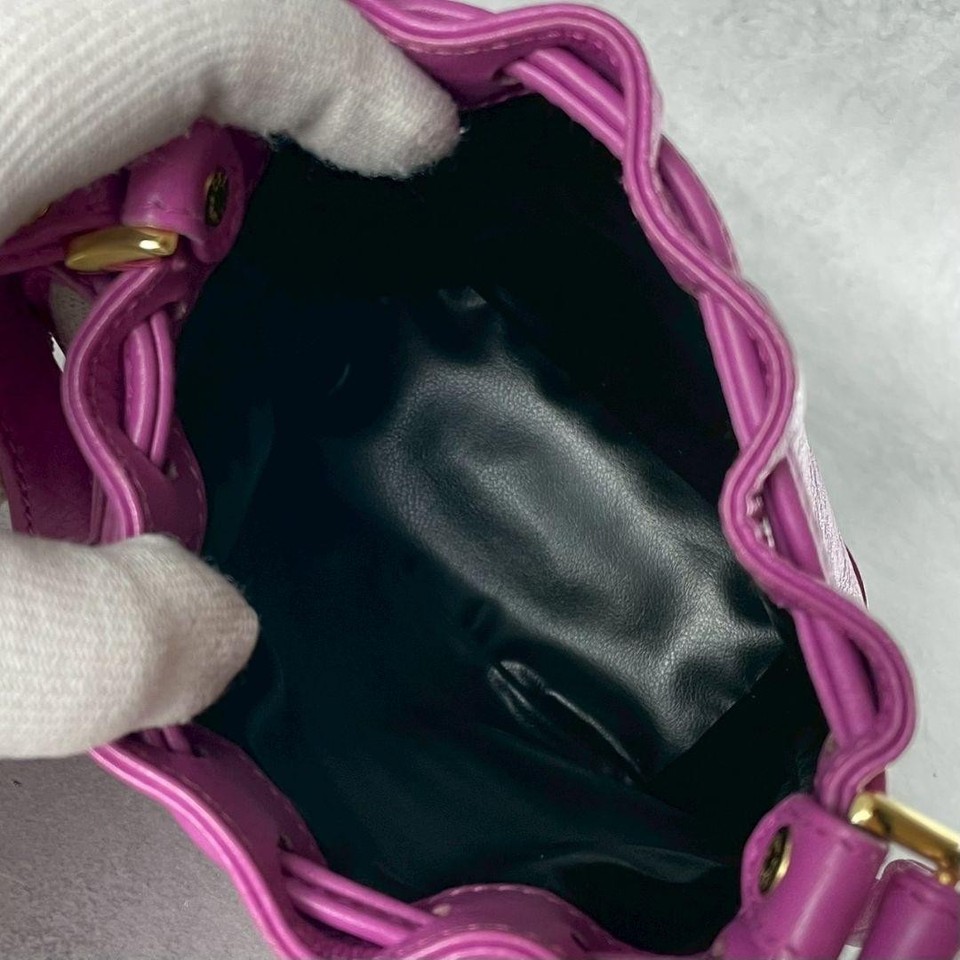 Rare Color Purple CELINE Drawstring Shoulder Bag Leather From Japan | eBay