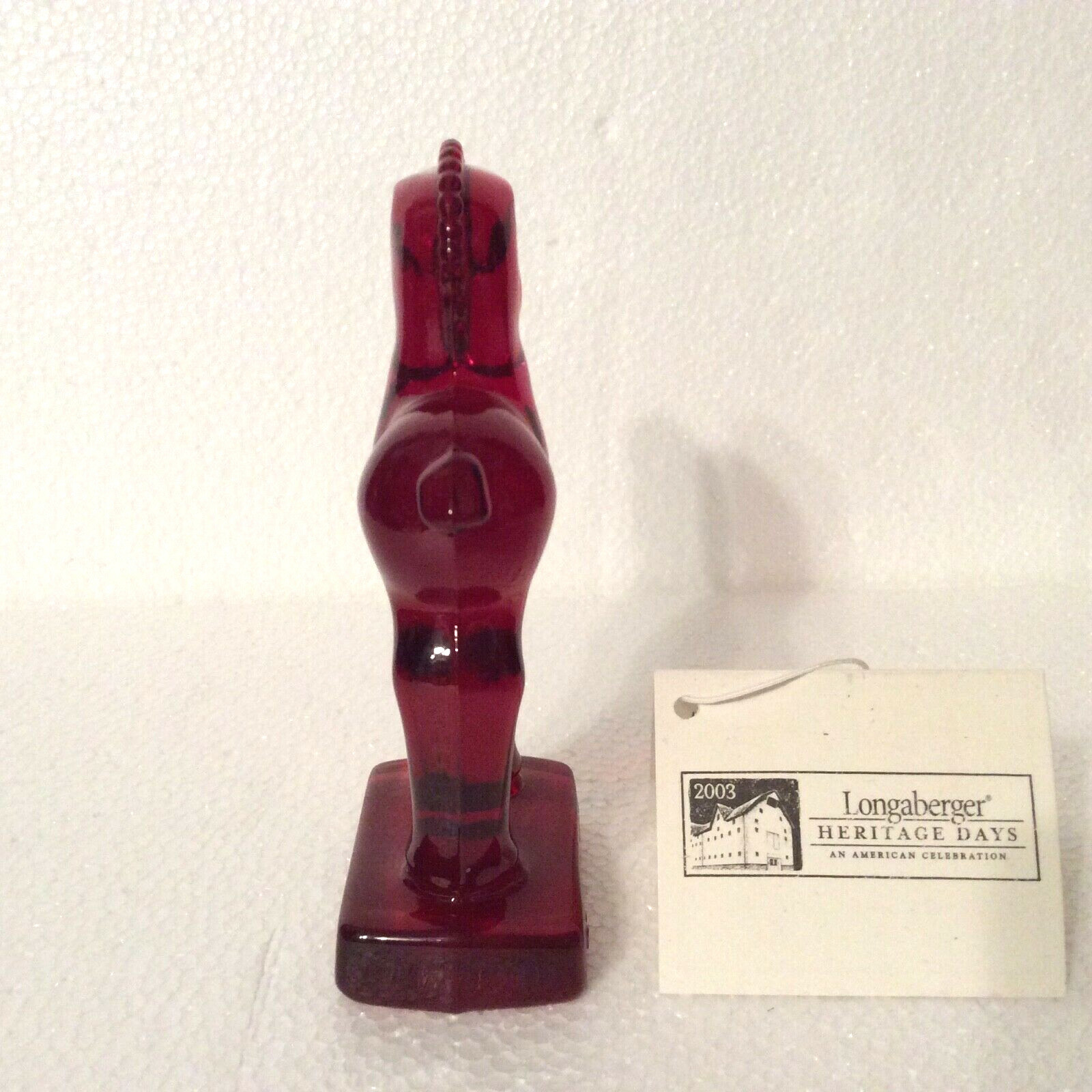 Vintage Ruby Red Heisey Standing Colt Horse Longaberger Mosser Limited ...