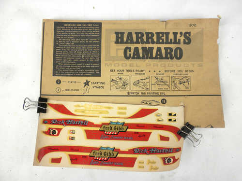 Vintage MPC Harrell's Camaro Original Instructions & Decals ONLY #726 ...