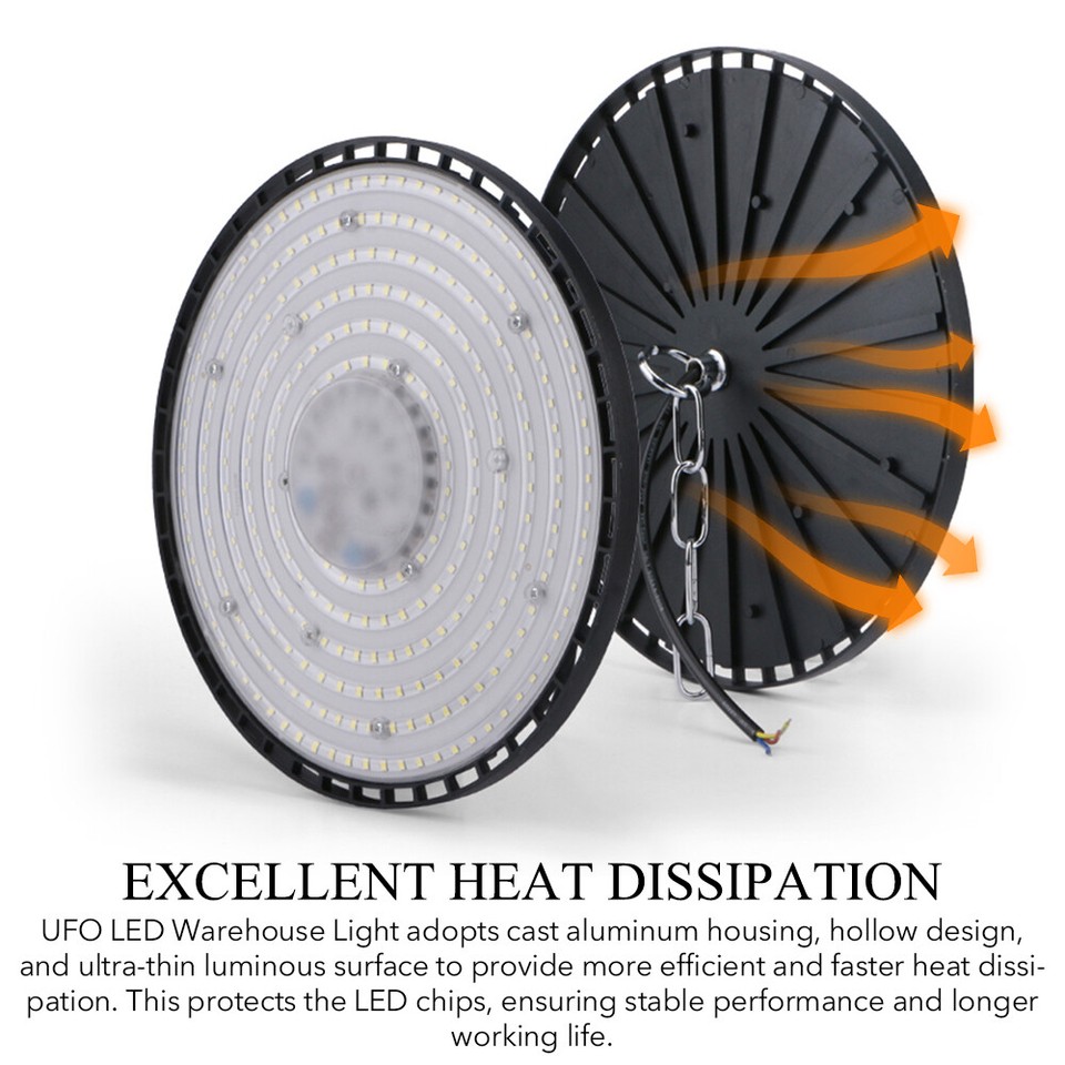 100W/200W LED High Bay light Shed Lamp Workshop Factory Barn Garage ...