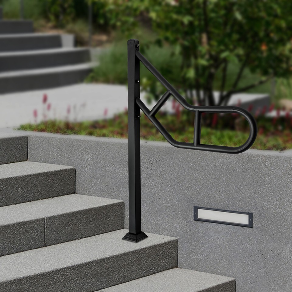 Single Handrail For Outdoor/ Indoor Steps Stair Railing U-Shaped Stair ...