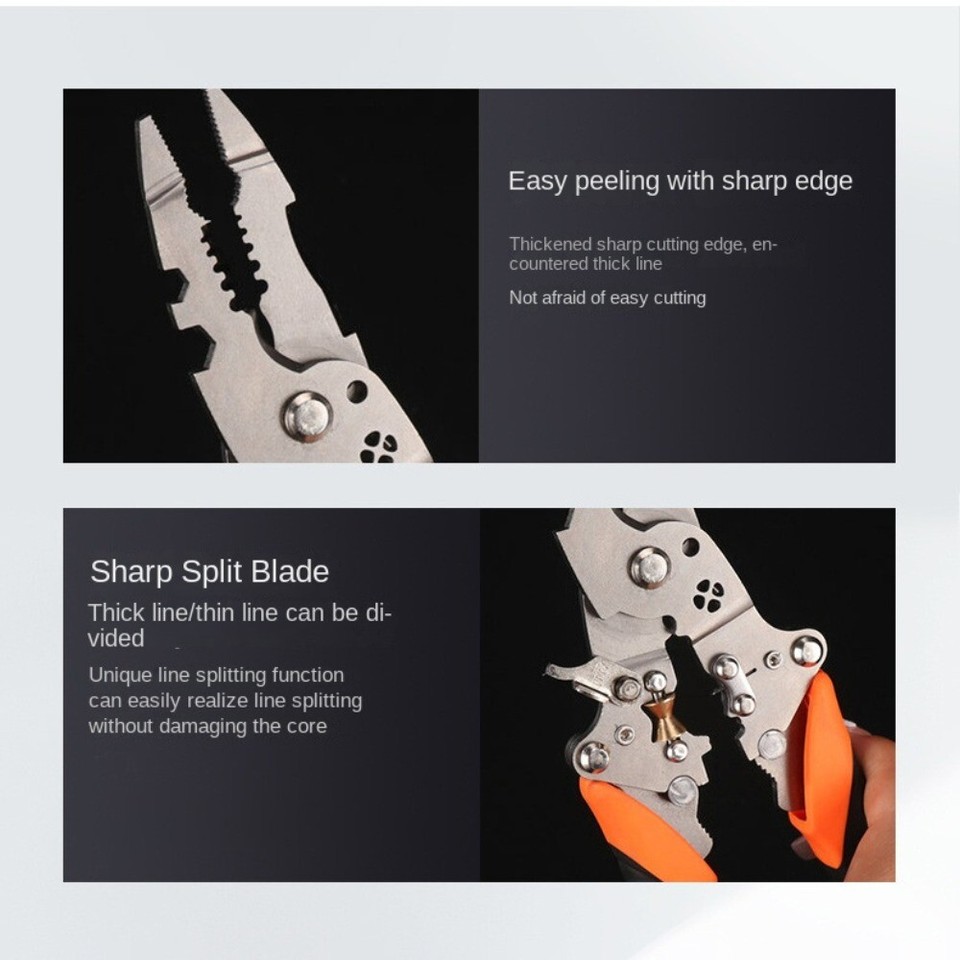 High-carbon Steel Wire Stripping Pliers Foldable Pincers Electrician ...