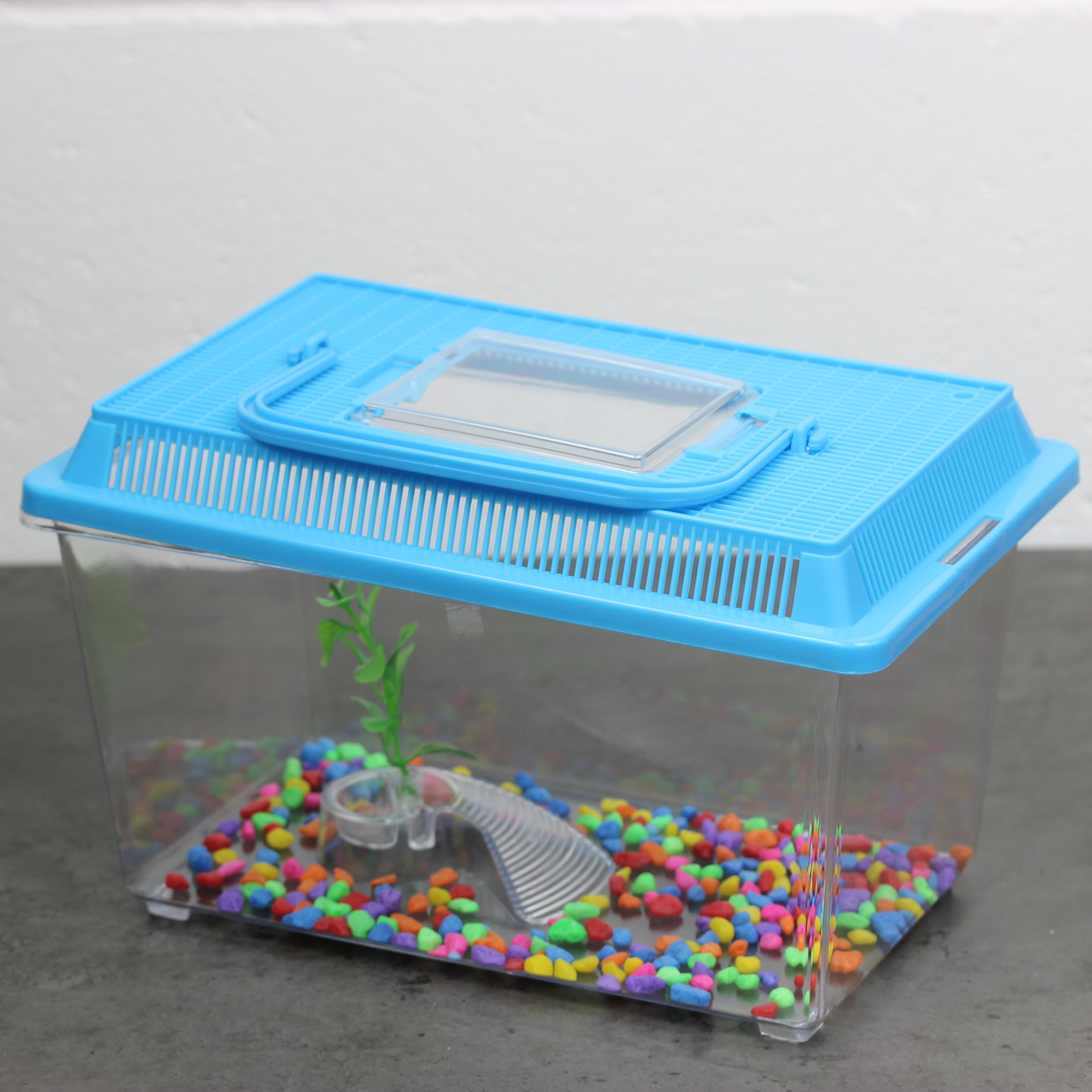 27cm Plastic Mini Aquarium Fish Tank Set Goldfish Starter Kit with ...