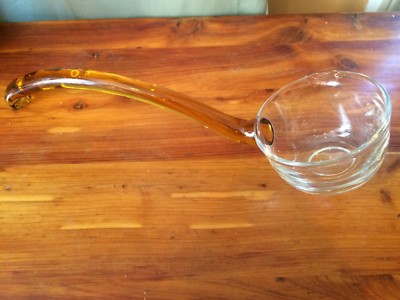 Glass 1 cup Ladle Gold and Clear 10-1/2 in long Vintage | eBay