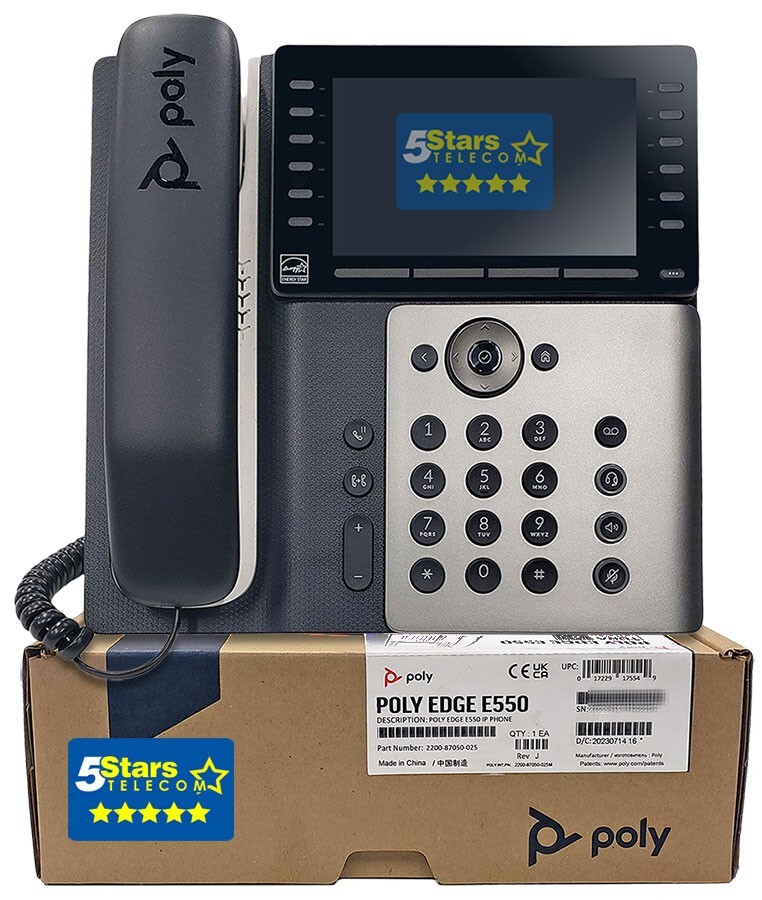 Poly Edge E550 IP Phone (2200-87050-025) Brand New, 1 Year Warranty | eBay