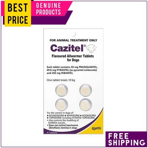 Cazitel Flavoured Allwormer For Dogs 10 Kg 4 Tablet Purple | eBay Australia