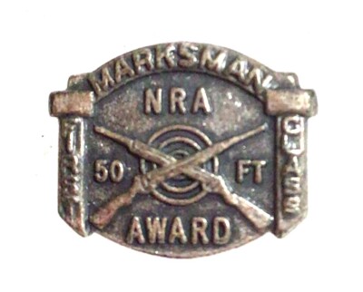 Vintage NRA First Class Marksman Award 50 Ft Rifle Pin S5 | eBay