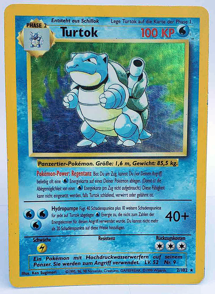 Turtok (German Blastoise) - 2/102 - Base Set - Holo Rare Pokemon Card ...