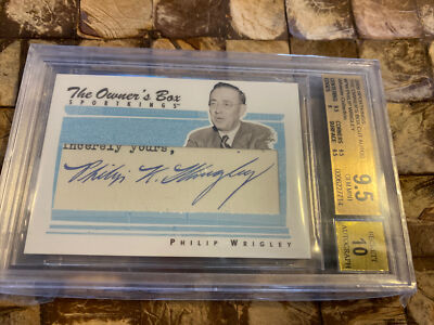 2009 Sportkings The Owners Box Philip Wrigley cut auto Gem Mint BGS 9.5 ...