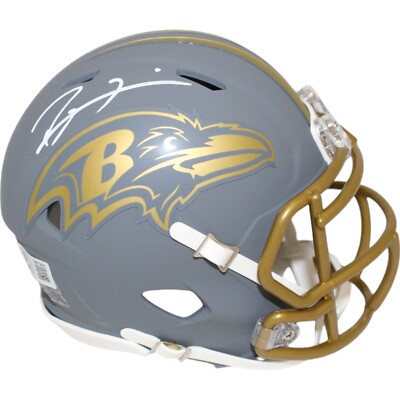 Ray Lewis Autographed/Signed Baltimore Ravens Slate Mini Helmet Beckett ...