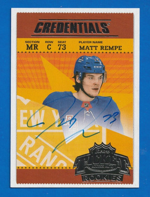 2024-25 Credentials MATT REMPE AUTO ROOKIE RETRO TICKET ACCESS SP #RTAR ...
