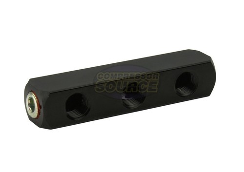 3 Way Air Hose Coupler Distribution Block Bar Line Splitter Manifold 1/ ...