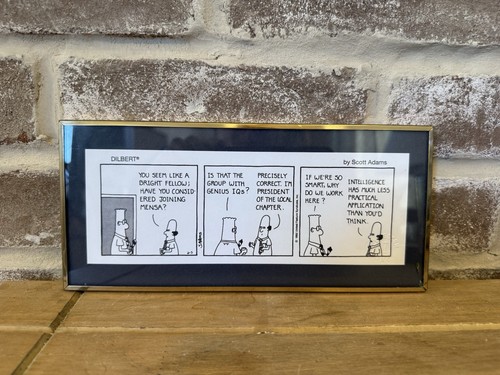 Vintage Dilbert By Scott Adams Desk Art Comic Strip Classcom Inc Framed ...