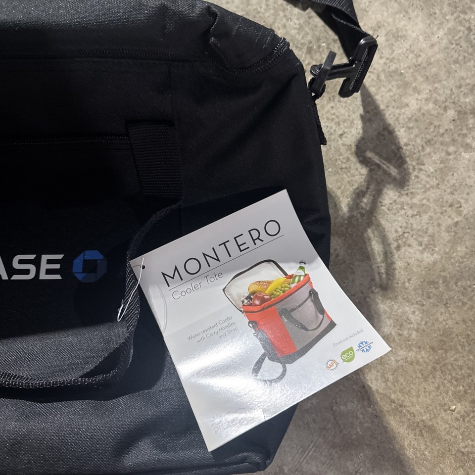 Chase Bank Insulated Cooler Large Bag Black Tote Logo New Montero ...