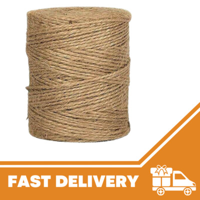 10M-1000M Natural Brown Twine String Shank Craft Jute Christmas Packing ...