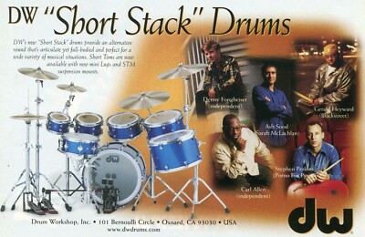 1998 small Print Ad of DW Drum Workshop Short Stack w Stephen Perkins ...