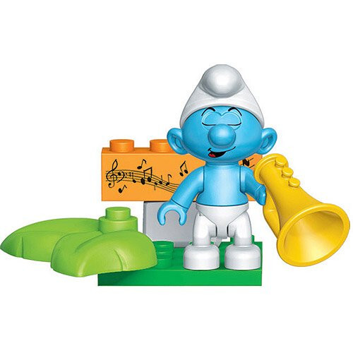SMURFS MEGA BLOKS CONSTRUX NEW HARP MINIFIGURE WITH ACCESORIES BUILDING ...