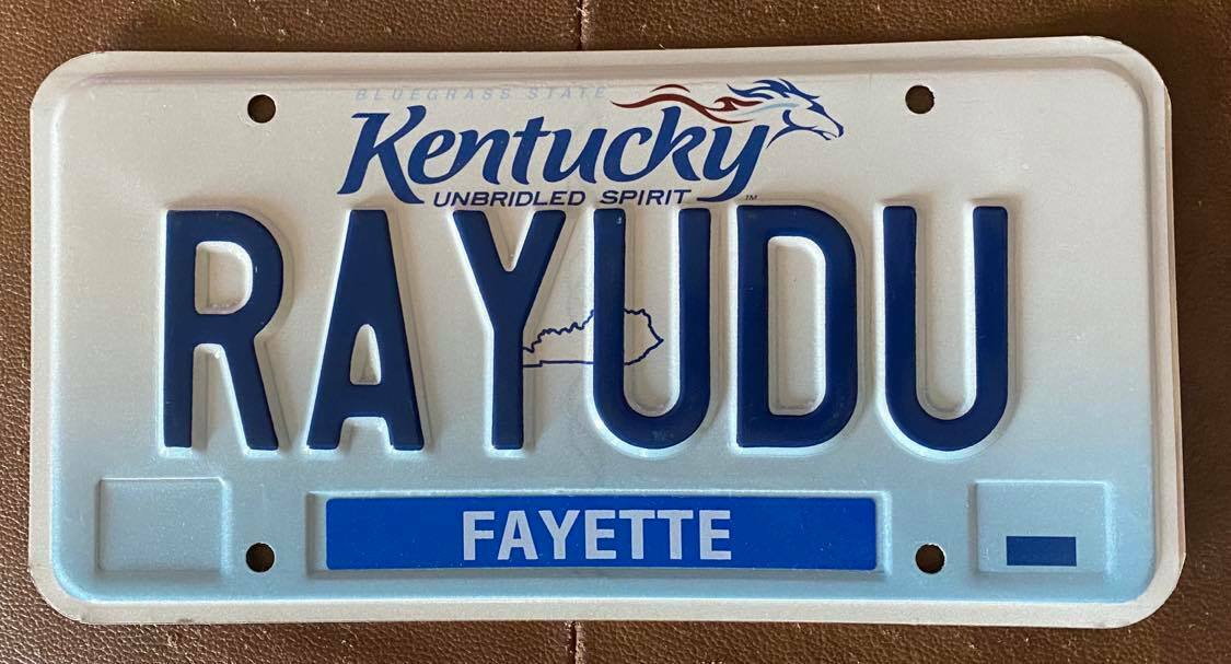 Kentucky VANITY License Plate RAYUDU | eBay