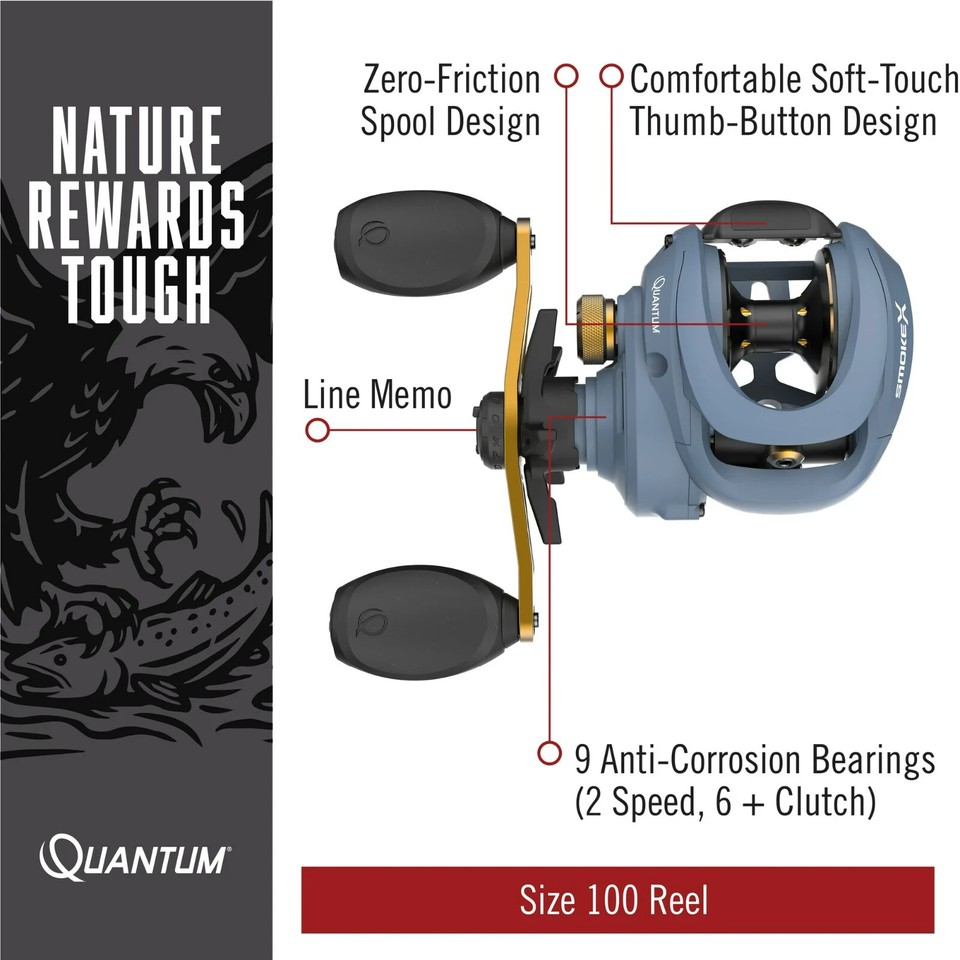 Quantum Smoke X SMX100XPT Baitcasting reel | eBay
