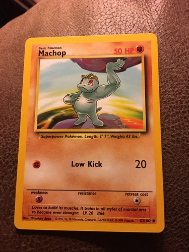 MACHOP Base Set 52/102 Common Pokemon Card Unlimited Edition Mint | eBay