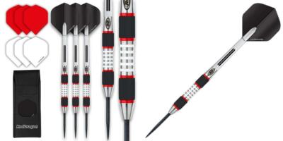 Red Dragon EVOS Steel Darts Set - 28 Gram - Winmau Rhino Black Flights ...