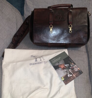 Elephant Gin Brown Leather Travel Bag / Picnic Bar Bag / Festivals ...