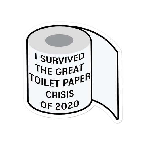 Toilet Paper Quarantine Sticker Social Distancing Funny Isolation Virus ...