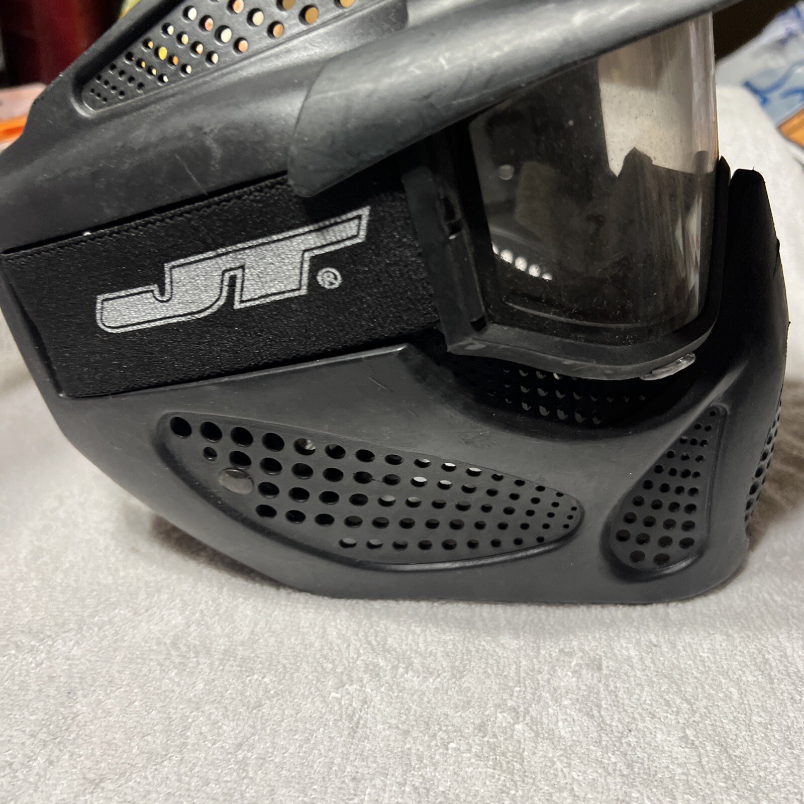 JT Paintball Mask With Clear Lenses Goggles Visor Full Face Dual Straps ...