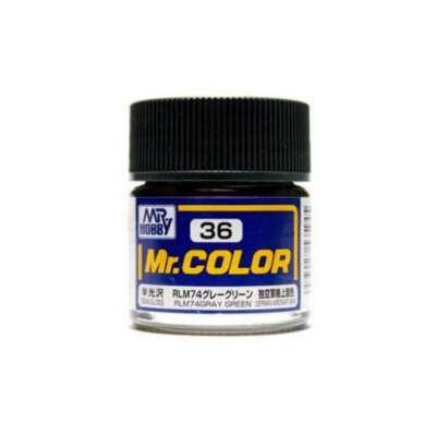 Mr Hobby (Gunze) C036 Mr Color Semi Gloss RLM74 Grey Green Lacquer ...