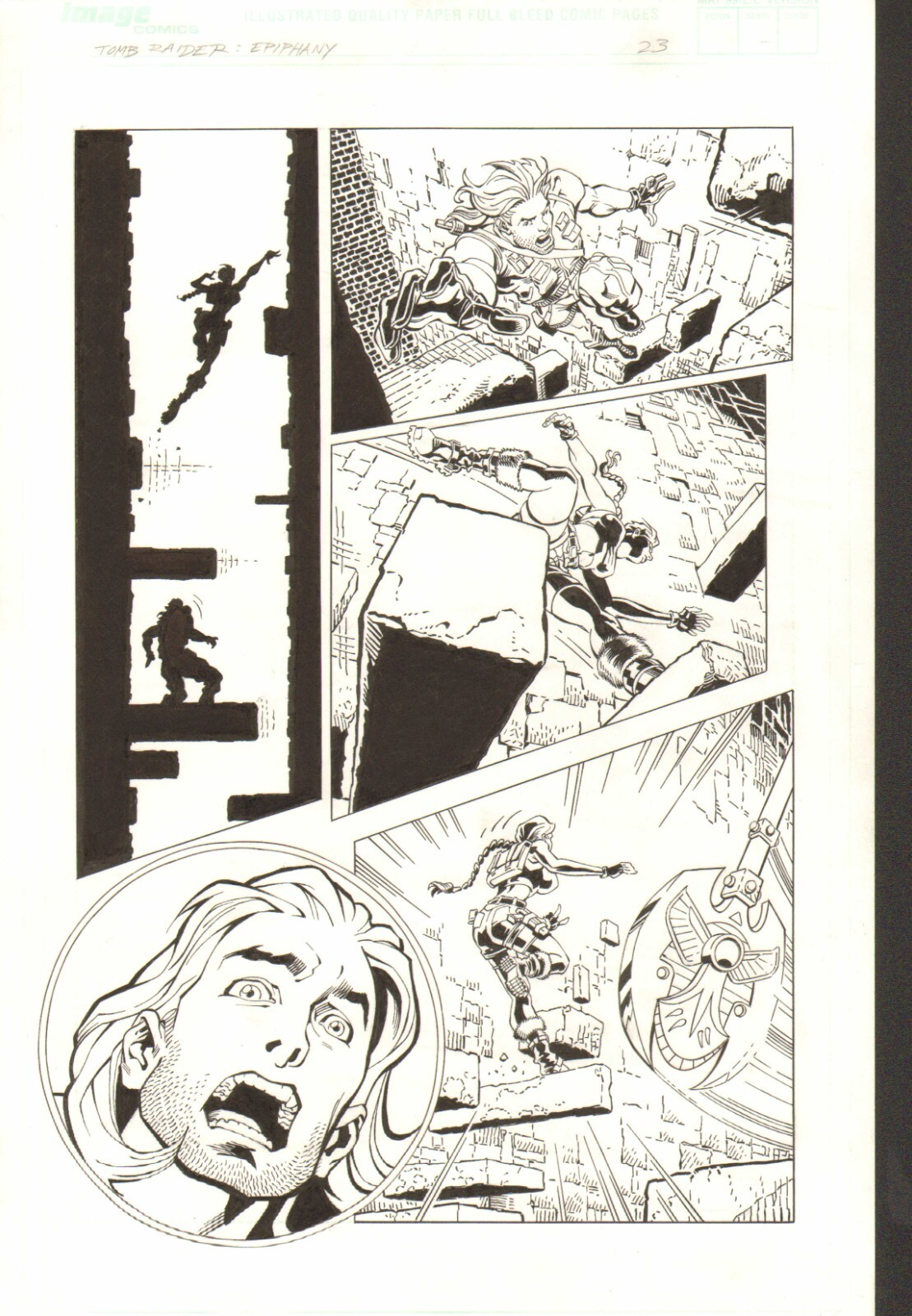 TOMB RAIDER EPIPHANY, PG 23 - ORIGINAL COMIC ART BY DARRYL BANKS ...