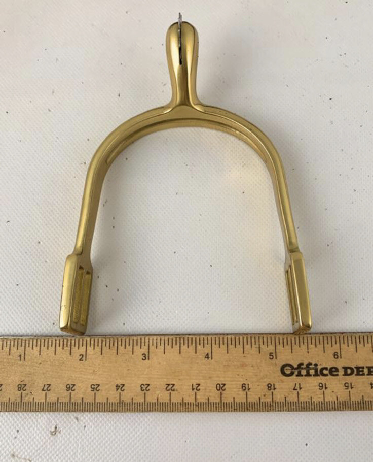 🌟(1 Pair) Model 1885 Solid Brass Combat Cavalry Spurs, Rowel & Leather ...