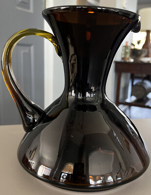 Wayne Husted Kingstown Pitcher, Amber/Green Quality Classic | eBay