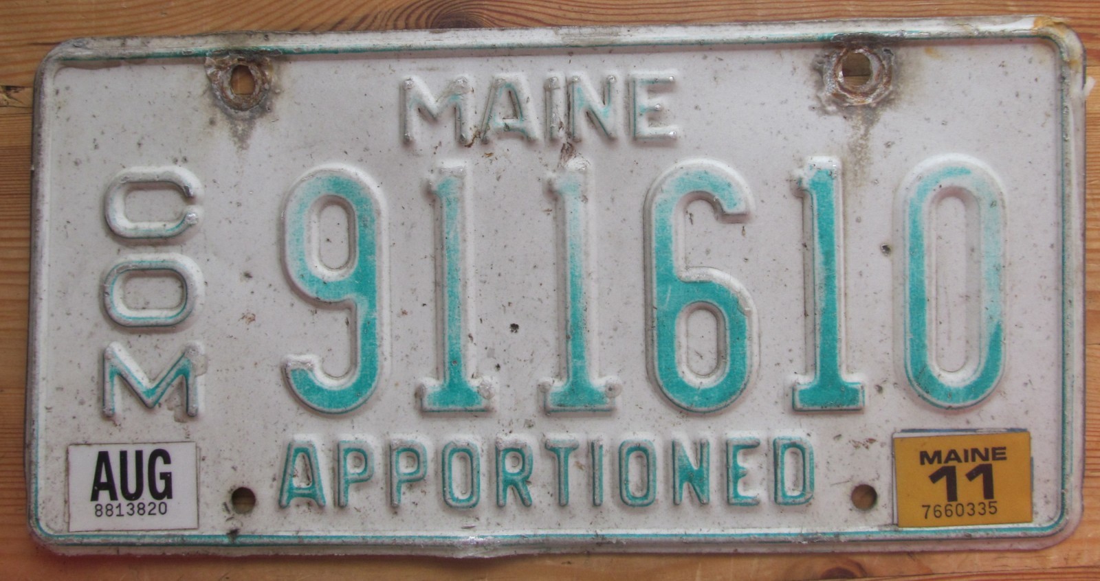 Maine 2011 COMMERCIAL APPORTIONED License Plate # 911610 | eBay