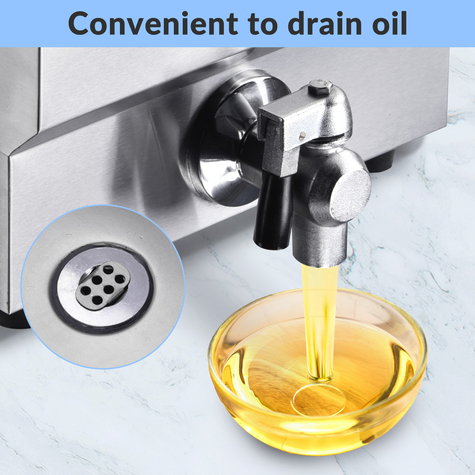 WeChef 11.7L Electric Deep Fryer Drain Timer Stainless Steel Commercial ...