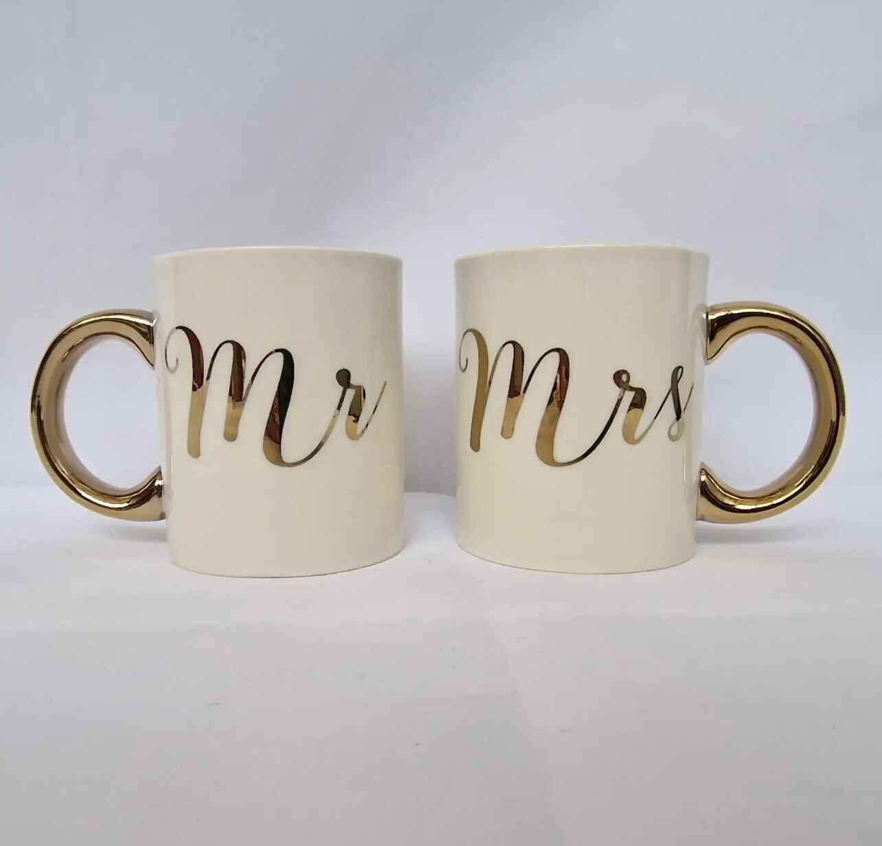 Sass & Belle Mr & Mrs White & Gold Tone Mugs | eBay UK