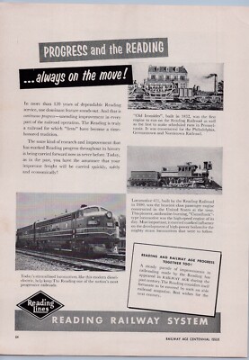 1956 Reading Lines Railroad Vintage Ad #411 4-4-0 Locomotive #900 ...