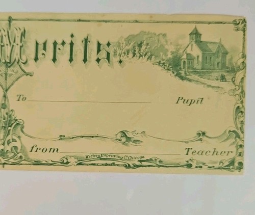 Antique Reward(s) of Merit - Obsolete Banknote Styles - Teacher with ...