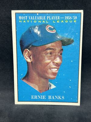 1961 Topps Baseball Ernie Banks MVP Chicago Cubs Card #485 | eBay
