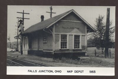 RPPC FALLS JUNCTION OHIO RAILROAD DEPOT TRAIN STATION REAL PHOTO ...