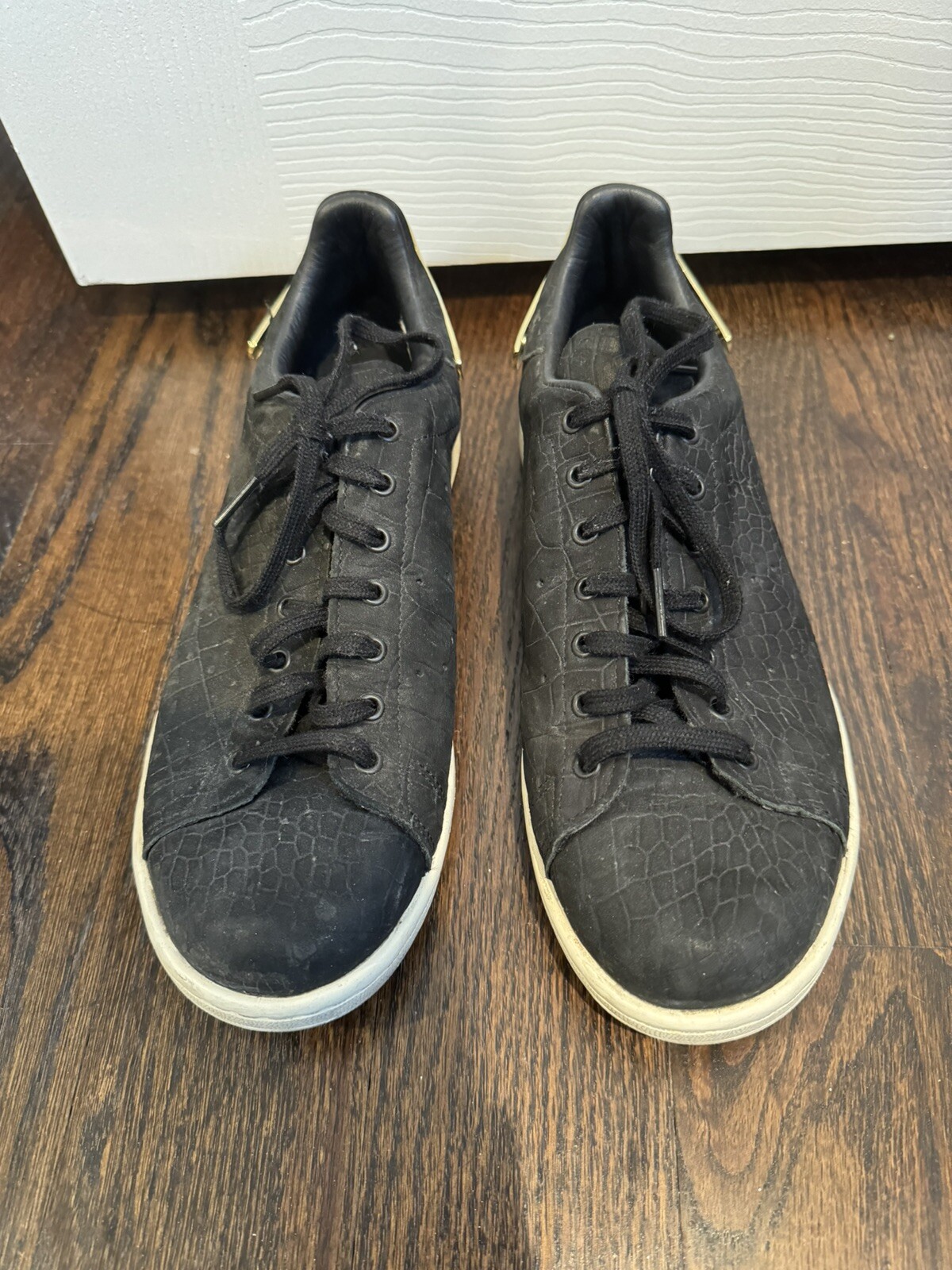 Adidas Women's Stan Smith Black Croc Gold (S82482) Sz 8 / 6.5M Worn ...