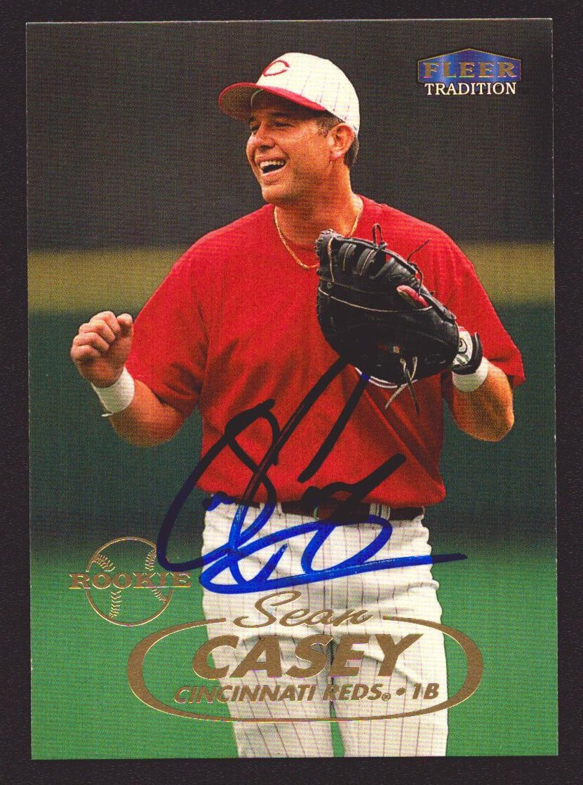 SEAN CASEY 1998 Fleer #409 AUTOGRAPH RC REDS Signed AUTO Indians Tigers ...