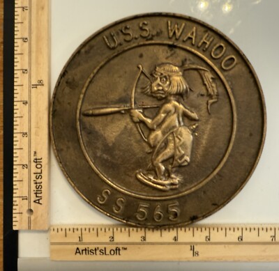 Unique Vintage 6 3/4” Solid Brass US Submarine Plaque USS Wahoo SS 565 ...