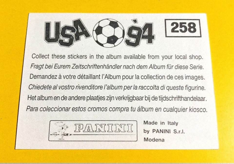 MARADONA squadra ARGENTINA World Cup USA 94 PANINI sticker figurina 258 ...