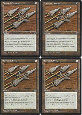 MTG: SERRATED ARROWS Homelands COMMON; played, Excellent condition x4 ...