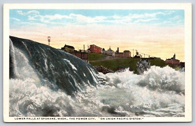 Postcard Lower Falls At Spokane, Washington The Power City Unposted | eBay