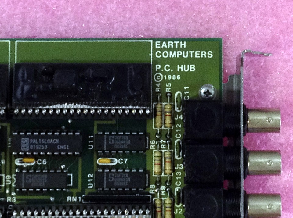 VINTAGE EARTH COMPUTERS P.C. HUB 8-BIT ISA 4 PORT COAX HUB CARD MODEL ...