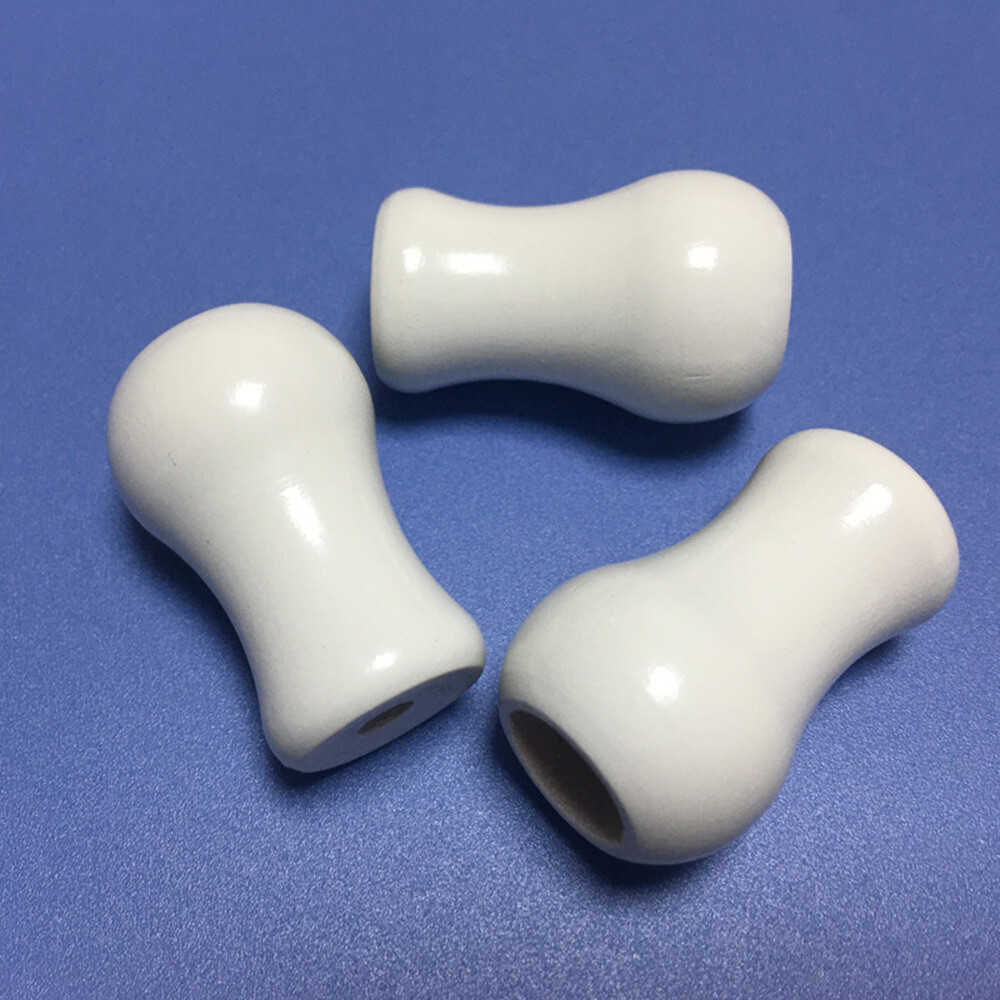 4Pcs Soild Wood White Cord Pull Knob Handle for Curtain Blind Rope Fan ...